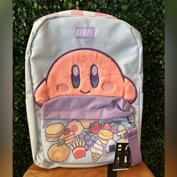 Bioworld | Bags | Kirby Snacks Fuzzy Pastel Backpack | Poshmark